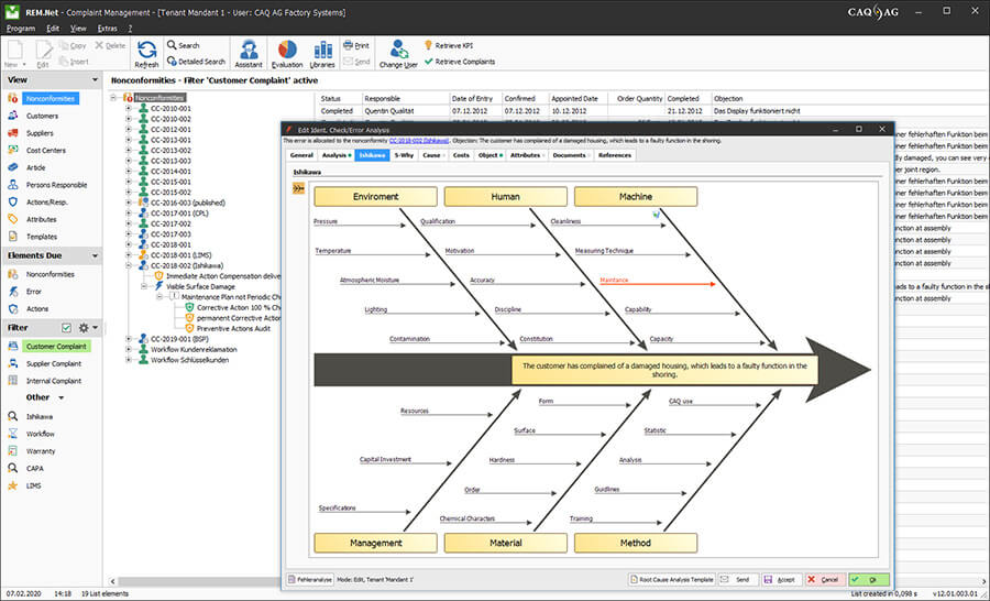 mApp | CAQ AG | REM.Net Complaint Management: MPDV USA